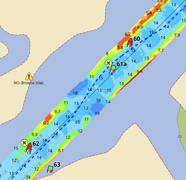 NC: Browns Inlet, shoaling by G61A ICW MM 238.2 located in | Waterway ...