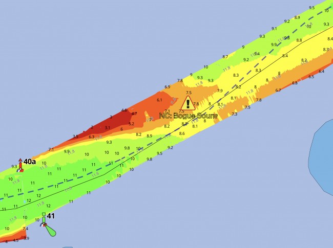NC: Bogue Sound, shoaling by R40A, ICW MM 224.4 located in | Waterway ...