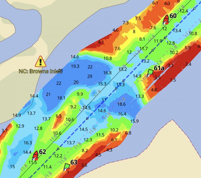 NC: Browns Inlet, shoaling by G61A ICW MM 238.2 located in | Waterway ...