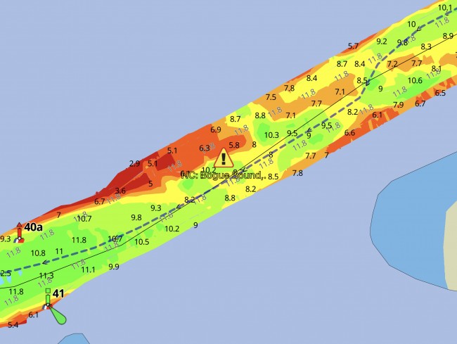 NC: Bogue Sound, shoaling by R40A, ICW MM 224.4 located in | Waterway ...