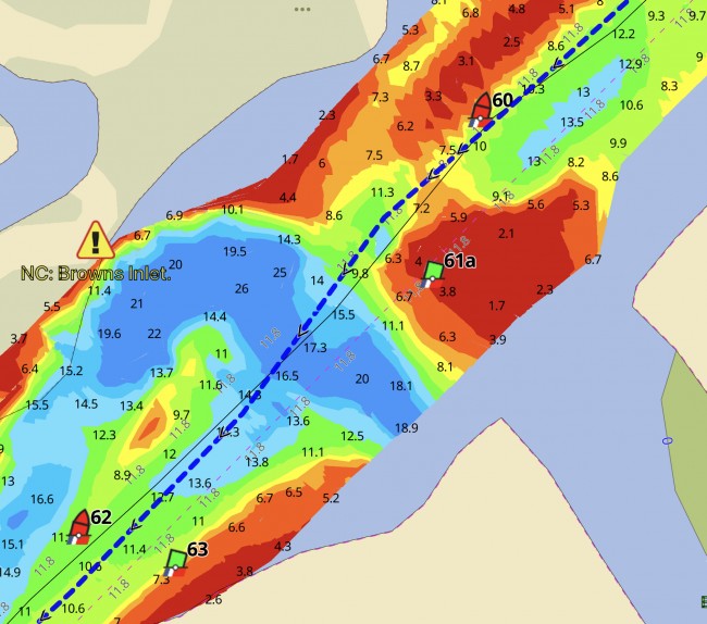 NC: Browns Inlet, shoaling by G61A ICW MM 238.2 located in | Waterway ...
