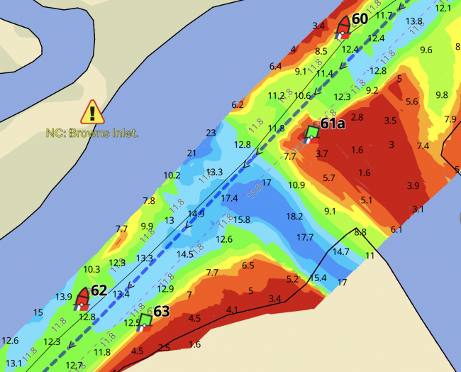 NC: Browns Inlet, shoaling by G61A ICW MM 238.2 located in | Waterway ...