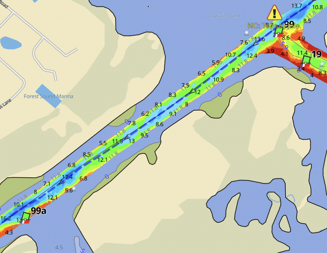 NC: Topsail Inlet shoaling by G99A, MM270 located in | Waterway Guide ...