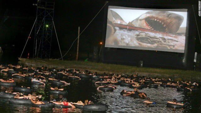 You're gonna need a bigger float to watch JAWS, while floating in an ...