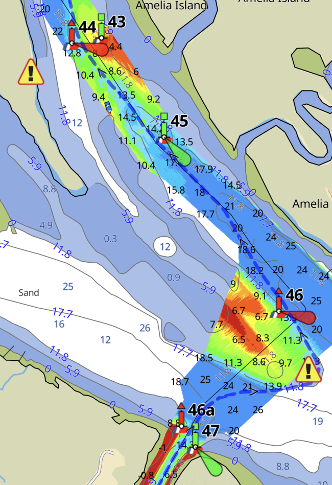 FL: South Amelia River, shoaling MM 729 located in | Waterway Guide ...